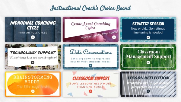 Instructional Coach Choice Board | Genially