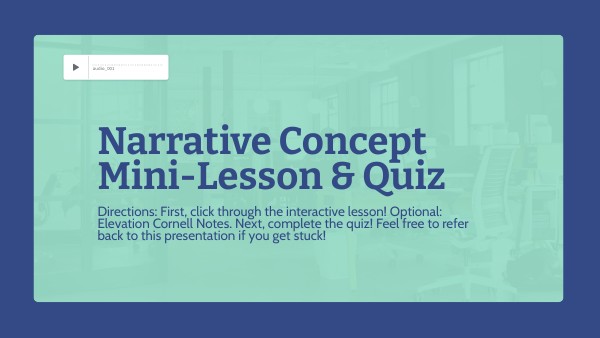 Narrative Concept Quiz Presentation | Genially