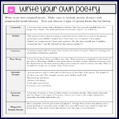 Write your own poetry! | Genially