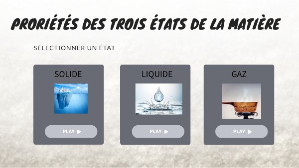 Propriétés des états de la matière