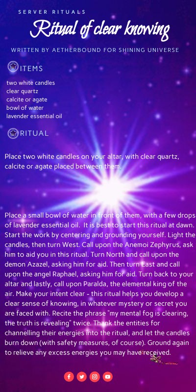 Ritual of clear knowing