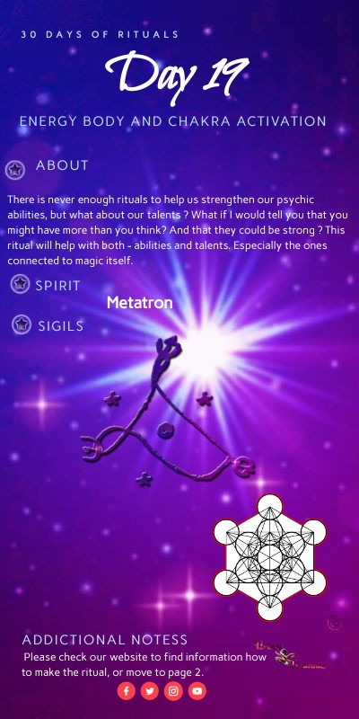 30 DAYS OF RITUALS day 19