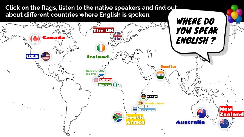 ENGLISH SPEAKING WORLD / DIFFERENT ACCENTS | Genially