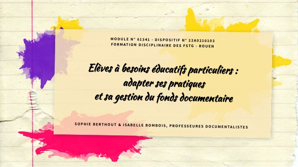 Réunion BE : EBEP et profs docs | Genially