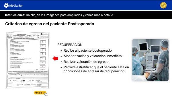 Egreso paciente Post-operado | Genially