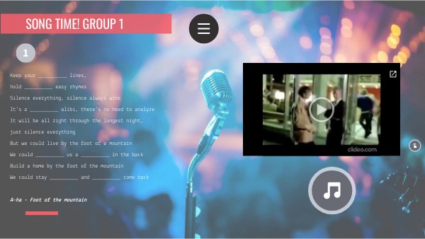 SONG TIME! GROUP 1 | Genially