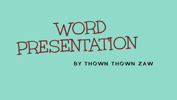 Word presentation | Genially