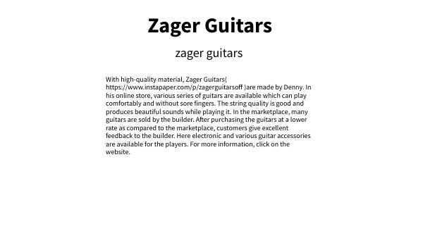 Zager Guitars