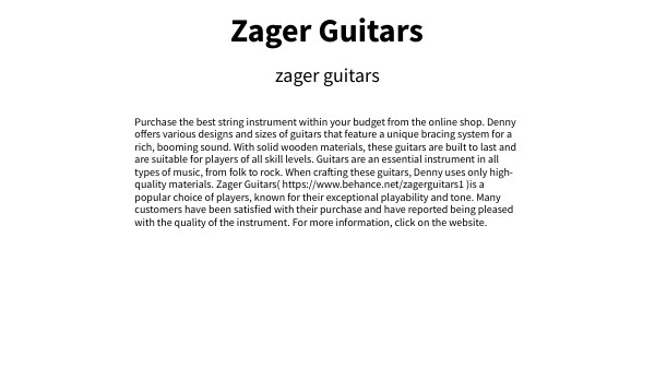 Zager Guitars