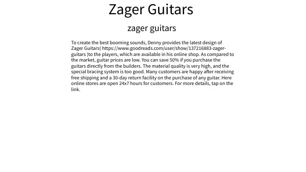 Zager Guitars