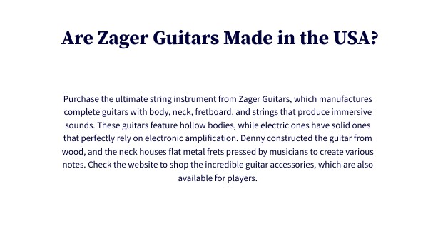 Zager Guitars
