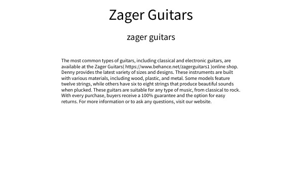 Zager Guitars