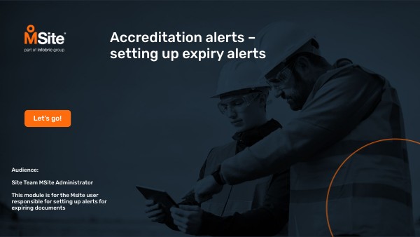 Accreditation Alerts Setting Up Expiry Alerts