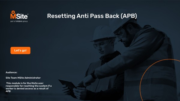 Resetting Anti Pass Back (APB) v.002 | Genially