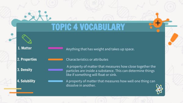 Topic 4 Vocabulary
