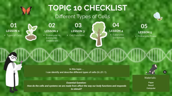 6th: Topic 10 Checklist