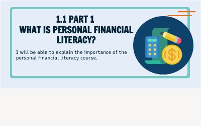 Learn landing page 1.1 part 1: Personal Financial Literacy