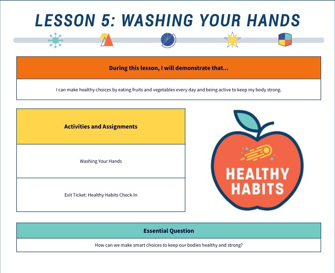 Healthy Habits - Lesson 5 Landing Page | Genially