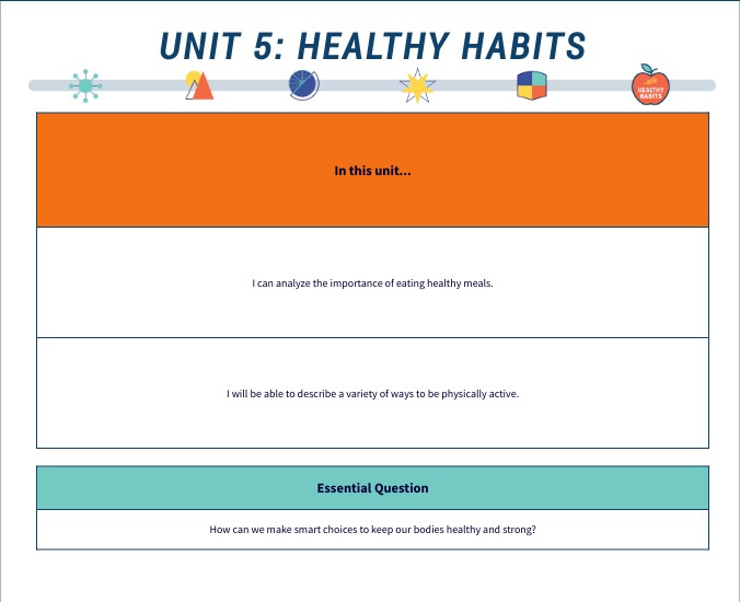 Healthy Habits - Unit Landing Page Template