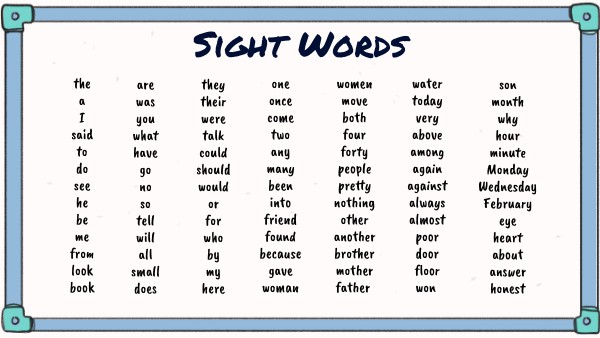 Sight words (2nd PM EC)