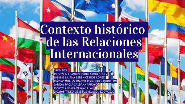 Contexto histórico de las relaciones internacionales | Genially