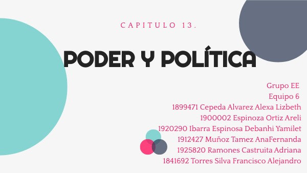 CO. CAPITULO 13. PODER Y POLITICA | Genially
