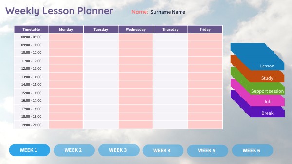 Digital timetable 1 | Genially