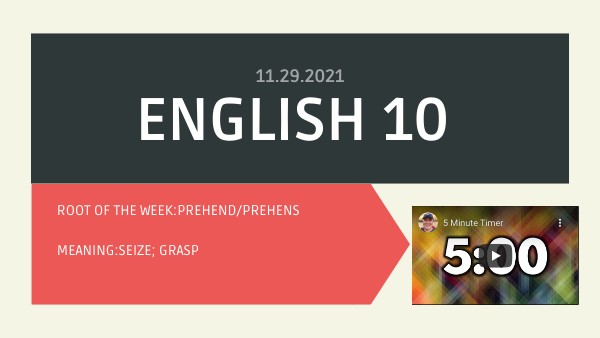 ENG 10 WEEK 14 (11/29)