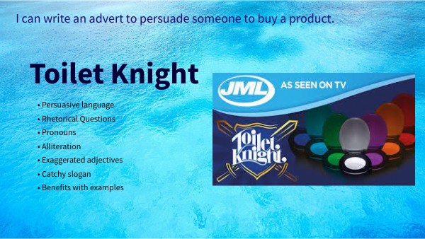 LKS2 Toilet knight advert