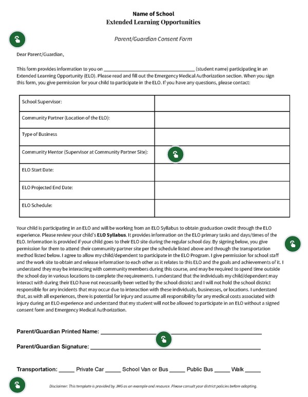 Sample ELO Parent Consent Form