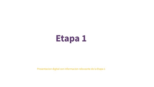 Etapa 1 | Genially