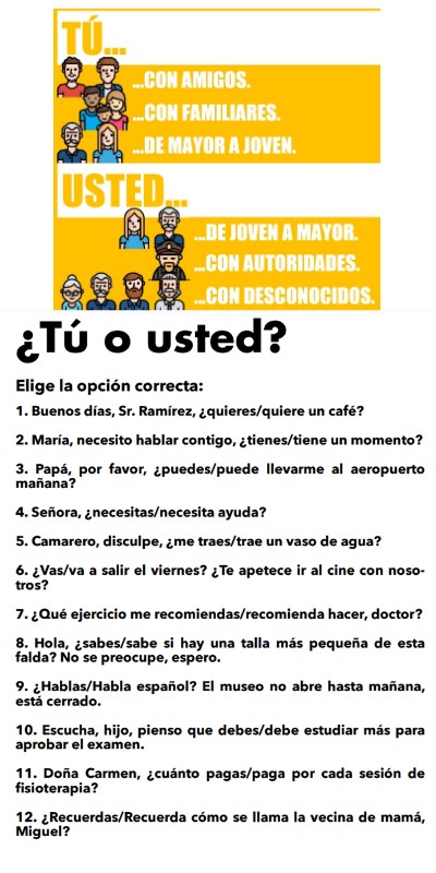¿Tú o usted?