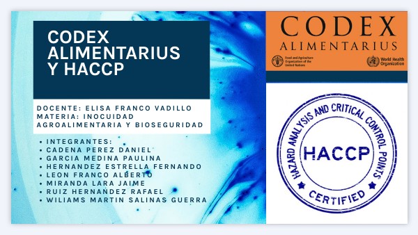 codex alimentarius y haccp | Genially