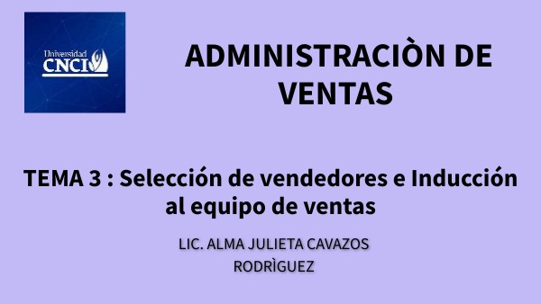 ADMINISTRACIÒN DE VENTAS TEMA 3