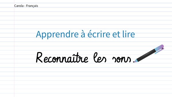 apprendre à écrire et lire 1