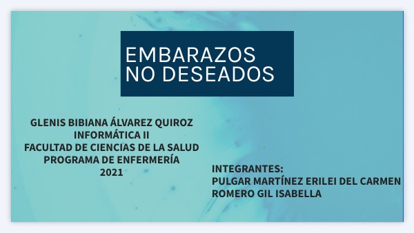 EMBARAZOS NO DESEADOS