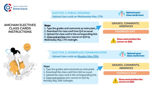 Electives Class Cards Instructions 2023