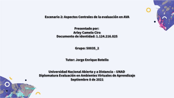 Escenario 2: Aspectos Centrales de la evaluación en AVA