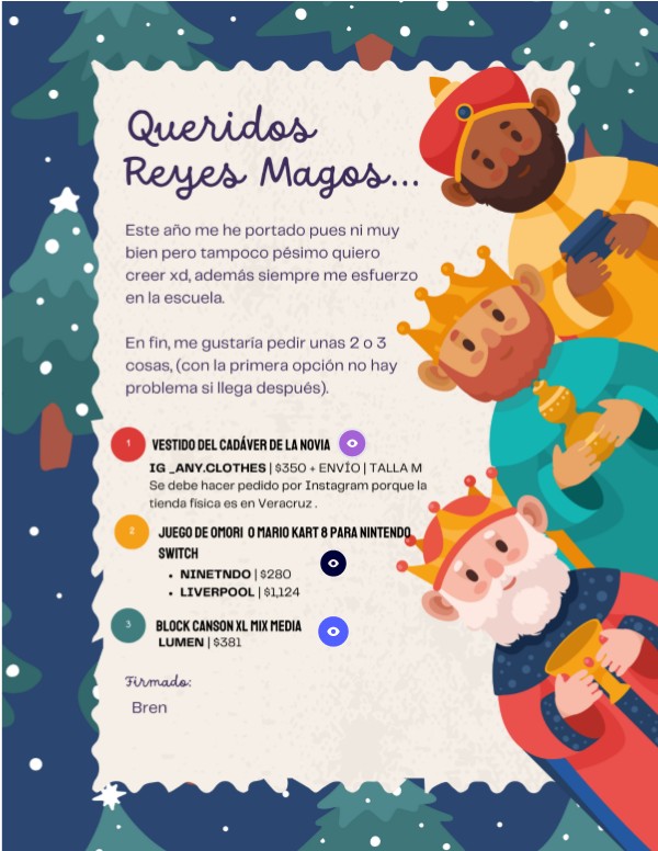 Carta a los reyes | Genially