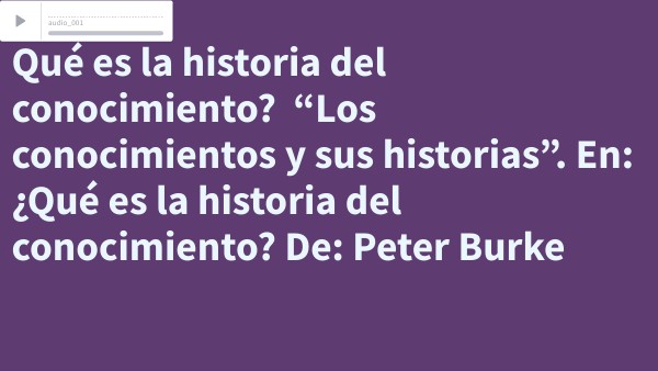 Historia del conocimiento