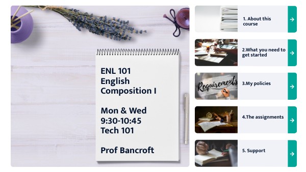 One page syllabus | Genially