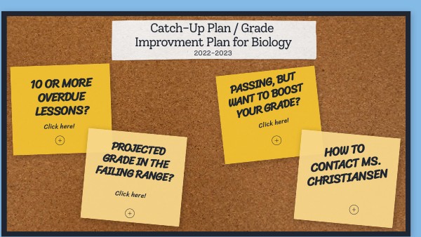 Bio - Catch Up Plan / Grade Improvement Plan - AC