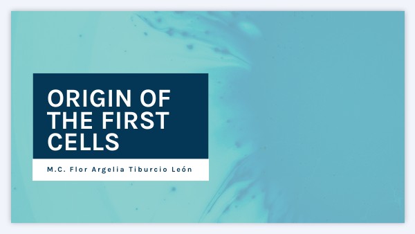 Origin of the First Cells