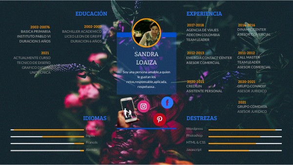 CURRÍCULUM SANDRA LOAIZA | Genially