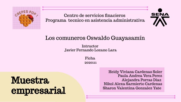 Muestra empresarial CREPES POP! | Genially