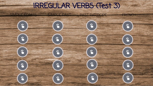 IRREGULAR VERBS (Test 3) | Genially