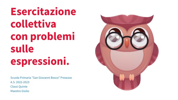 Esercitazione: problemi con le espressioni.