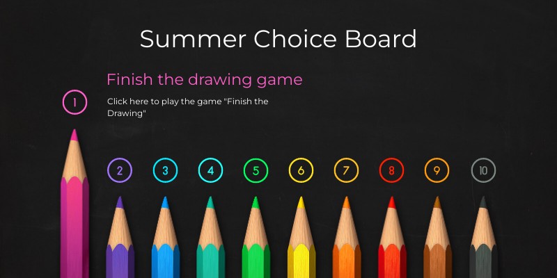 Summer Choice Board | Genially