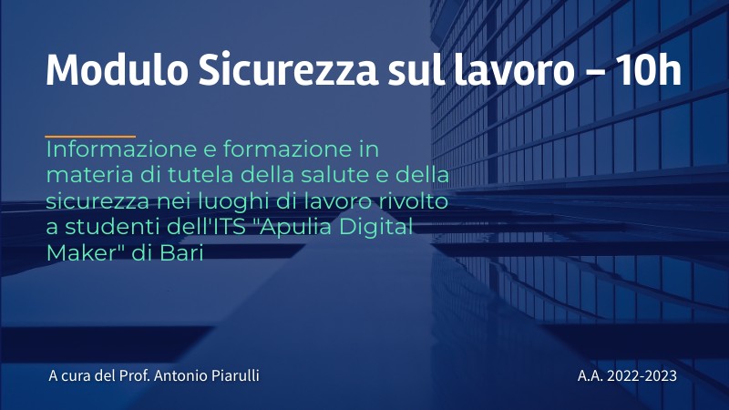 Corso SICUREZZA SUL LAVORO