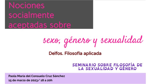 Nociones De Sexo Género Sexualidad
